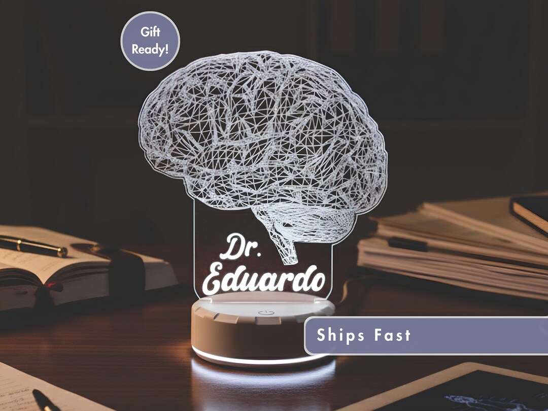 Brain Personalized LED Night Light, RC, Perfect for Students, Science ...