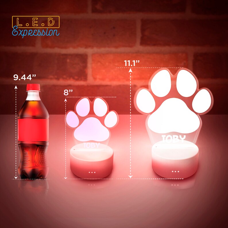 Custom LED Name Light Paw Print Personalized LED Sign With - Etsy