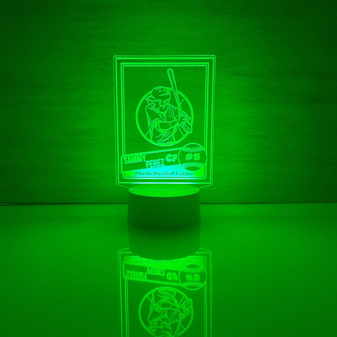 Baseball Card Inspired LED Night Light Personalized Remote - Etsy