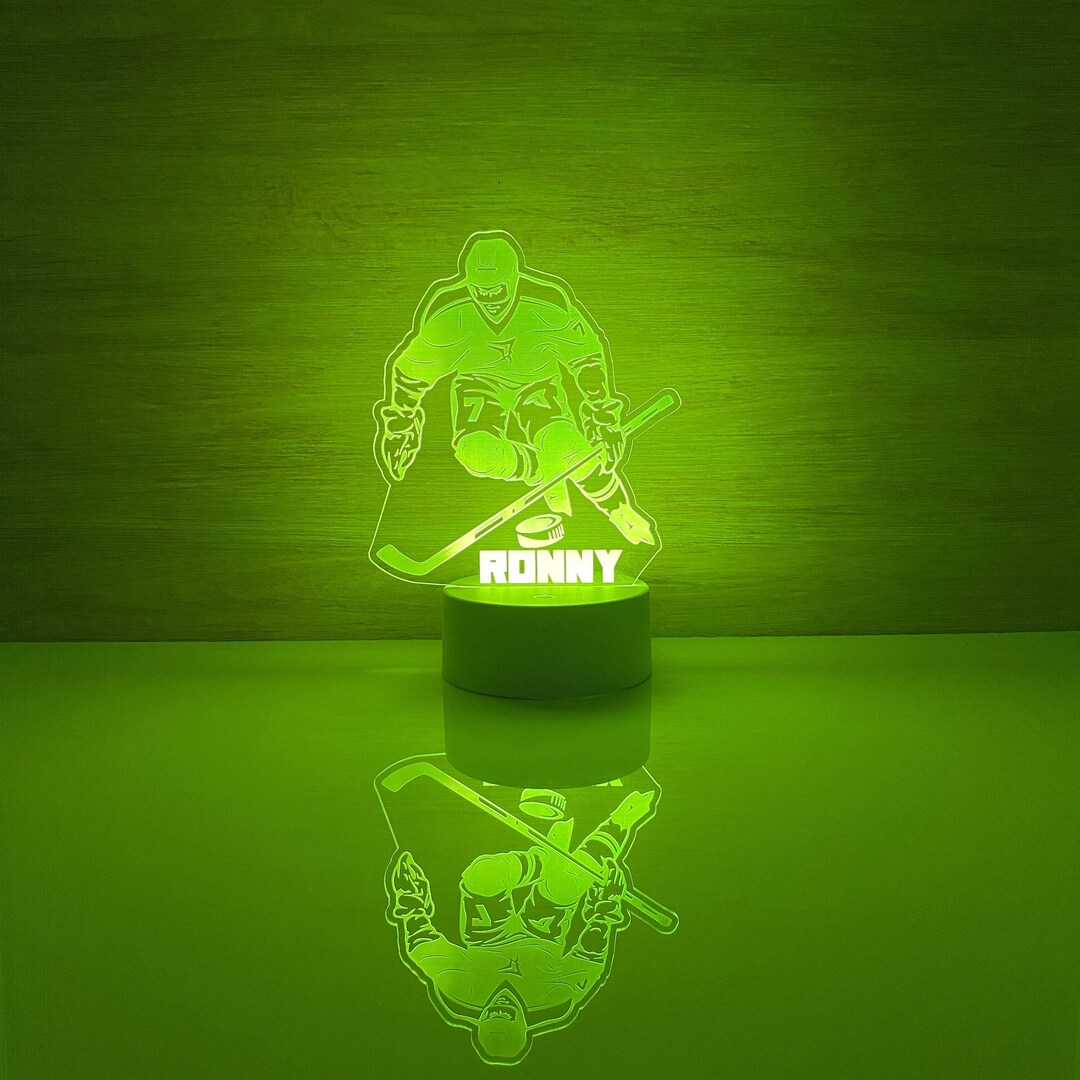 Hockey Personalized LED Night Light - Custom Remote Control, Ideal for ...