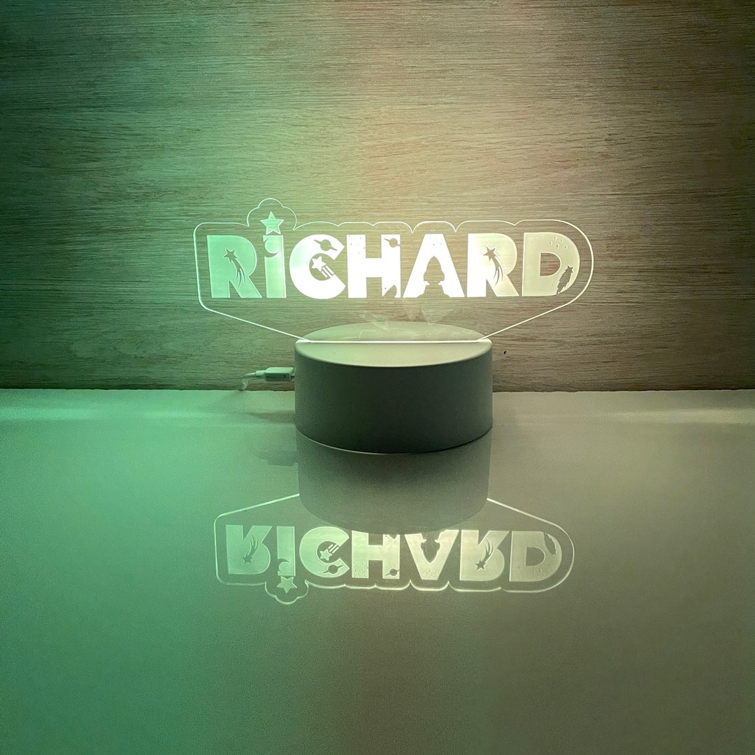 Custom Name LED Night Light Exclusive Gift, Child's Space, Festive ...