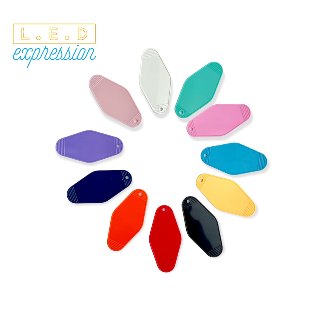 Motel Keychain Blank Solid Colors 5,10 or 20. Vintage Look Rhombus ...