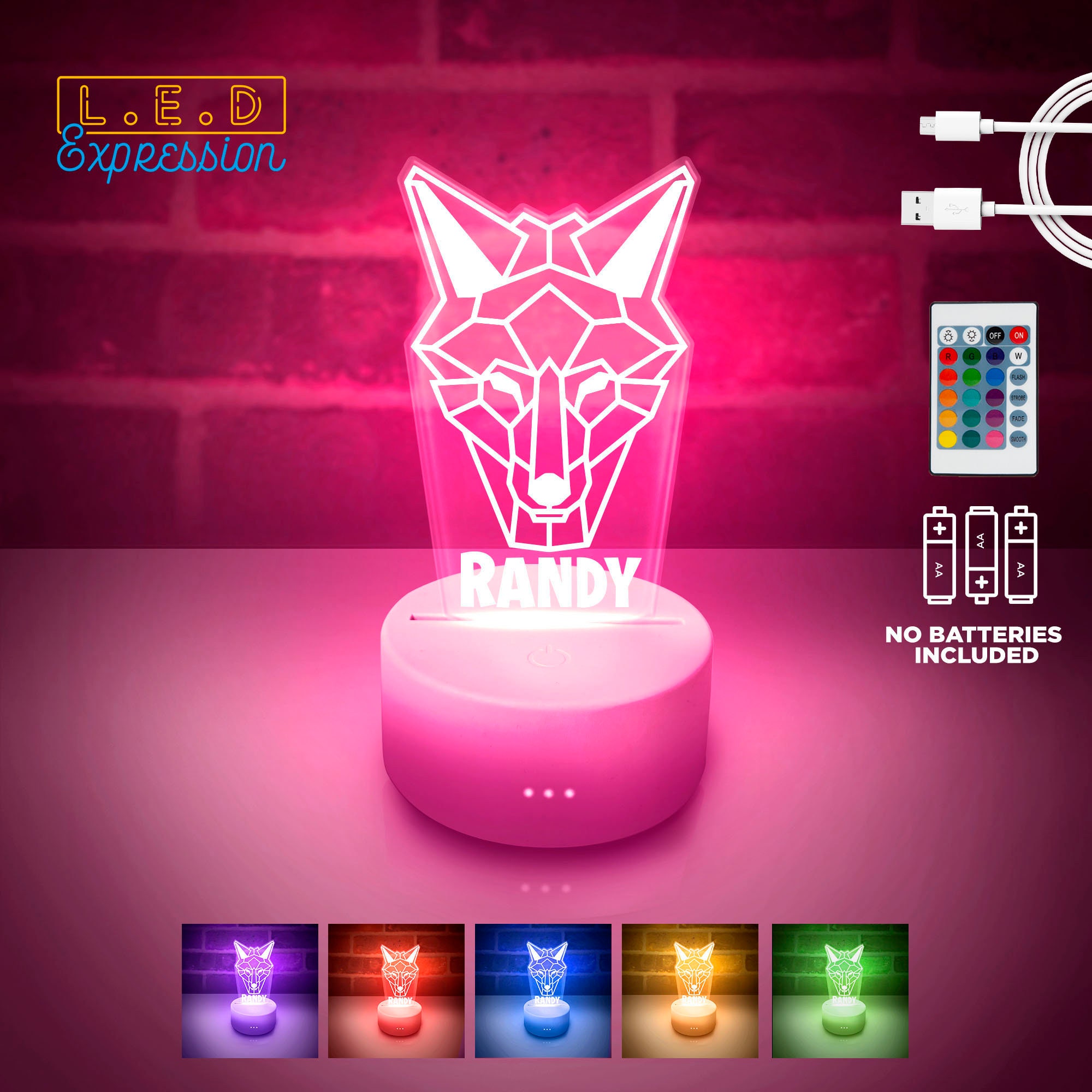 Kids Bedroom Night Light Baby Multicolor Fox 注目の福袋！