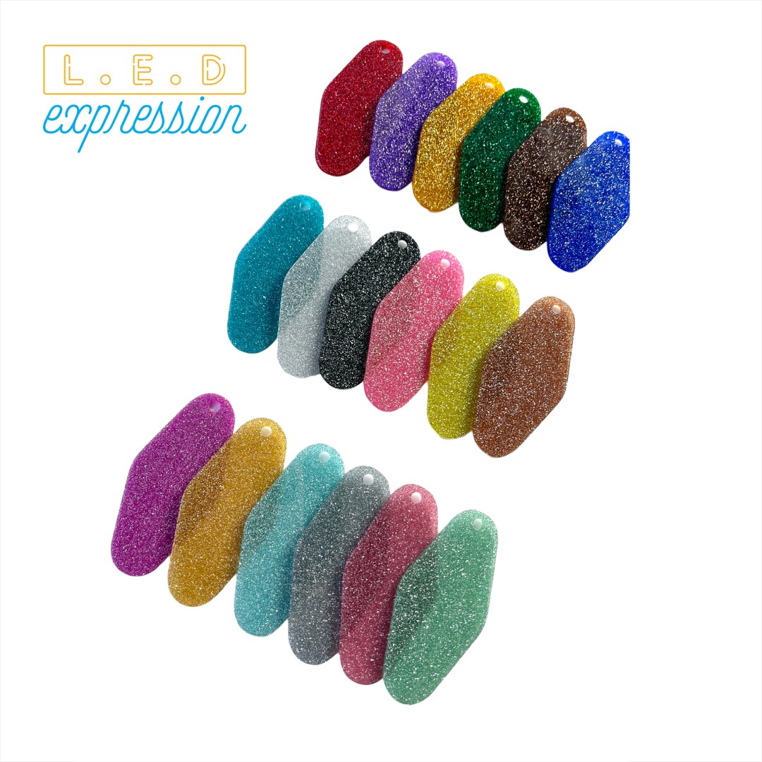 Motel Keychain Blank Glitter Colors 5,10,20. Vintage Look Rhombus Hotel ...