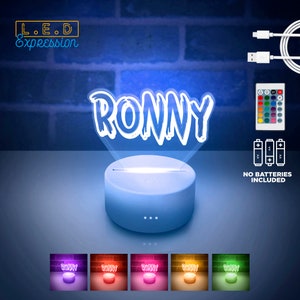 Custom LED Name Light | Cool Font Personalized LED Sign With Remote ...