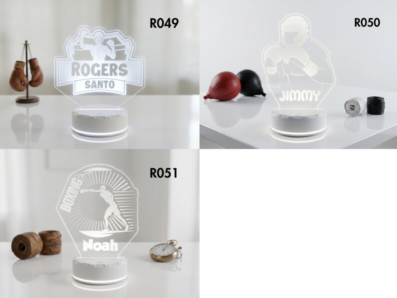 Personalized Boxing LED Night Light - Custom Name Boxer Lamp - Gift for ...