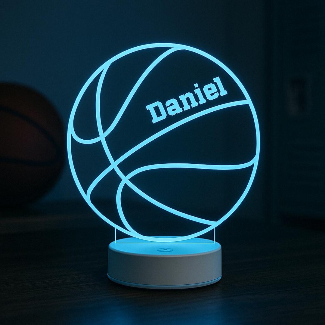 Basketball Personalized LED Night Light - Custom Gift for Fans, Sports ...