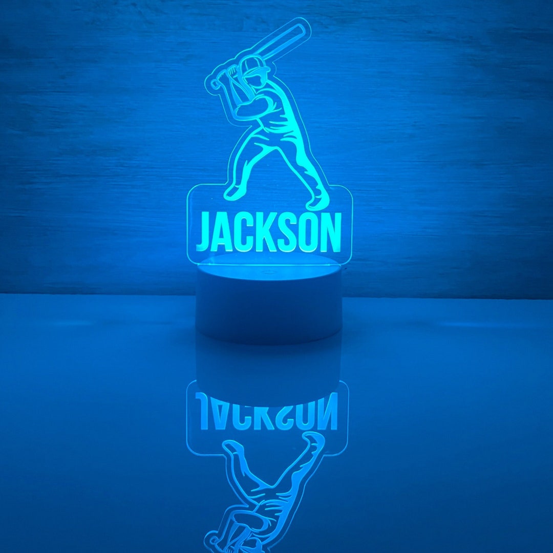 Baseball Player Personalized LED Night Light Custom Name Gift for Fans ...