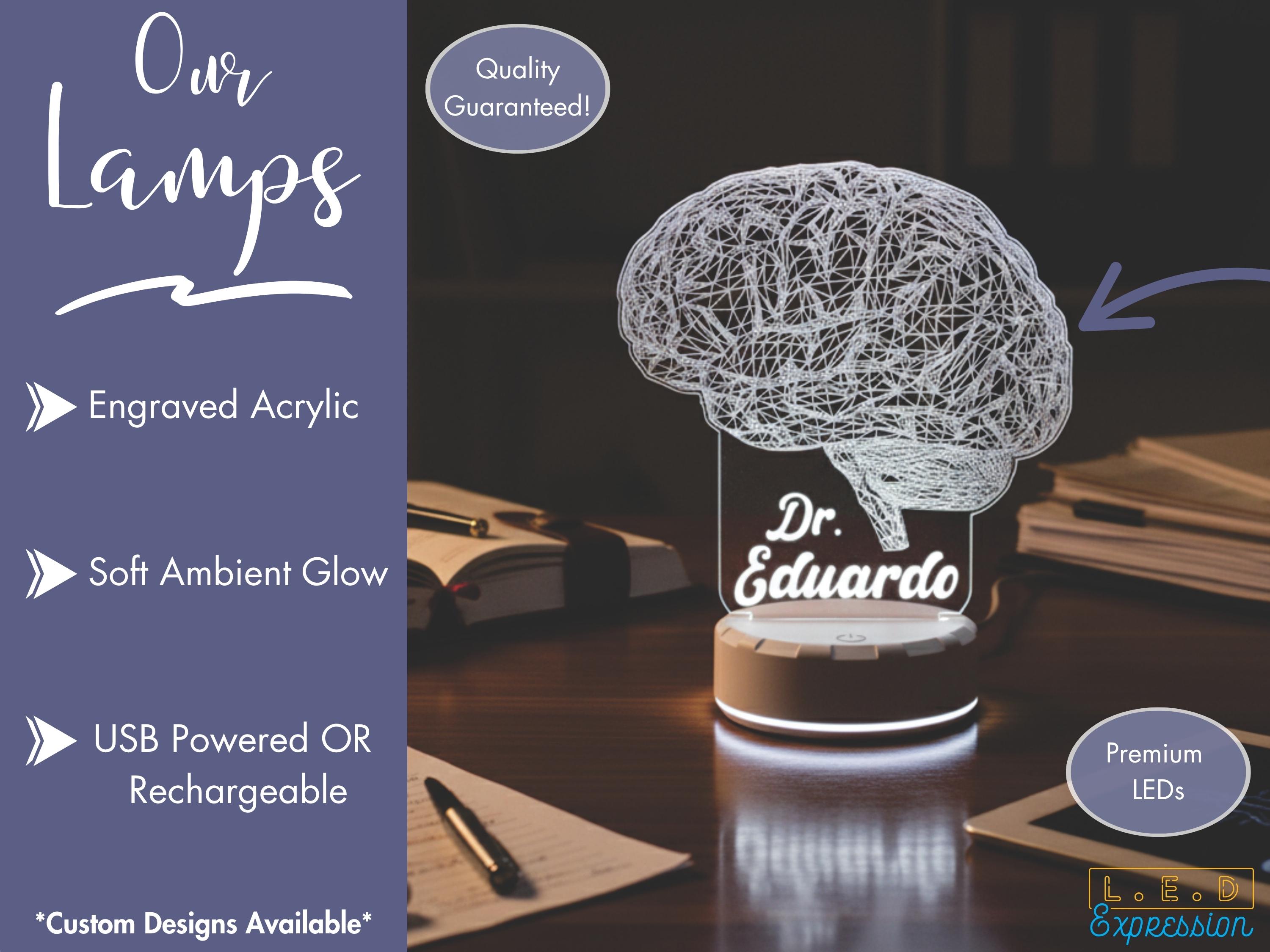 Brain Personalized LED Night Light, RC, Perfect for Students, Science ...