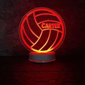 Personalized Volleyball RECHARGEABLE LED Night Light - Custom Gift for ...