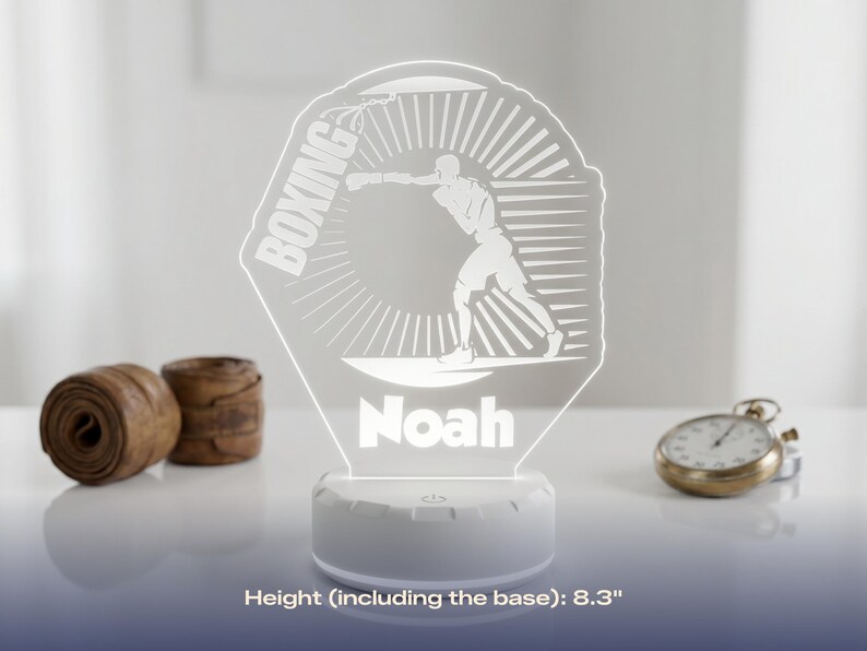 Personalized Boxing LED Night Light - Custom Name Boxer Lamp - Gift for ...