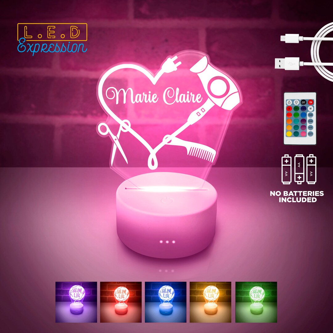Custom LED Name Light | Beauty Salon Personalized LED Sign With Remote ...