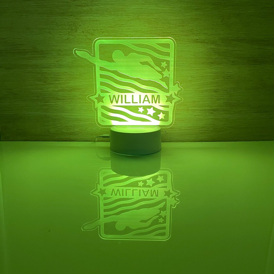 Swimmer LED Night Light Personalized Remote Control, Perfect for ...
