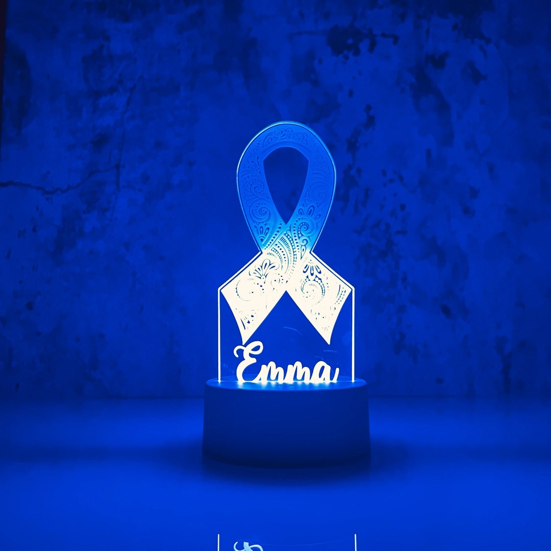 Awareness Ribbon Personalized LED Night Light, RC, Perfect for Support ...