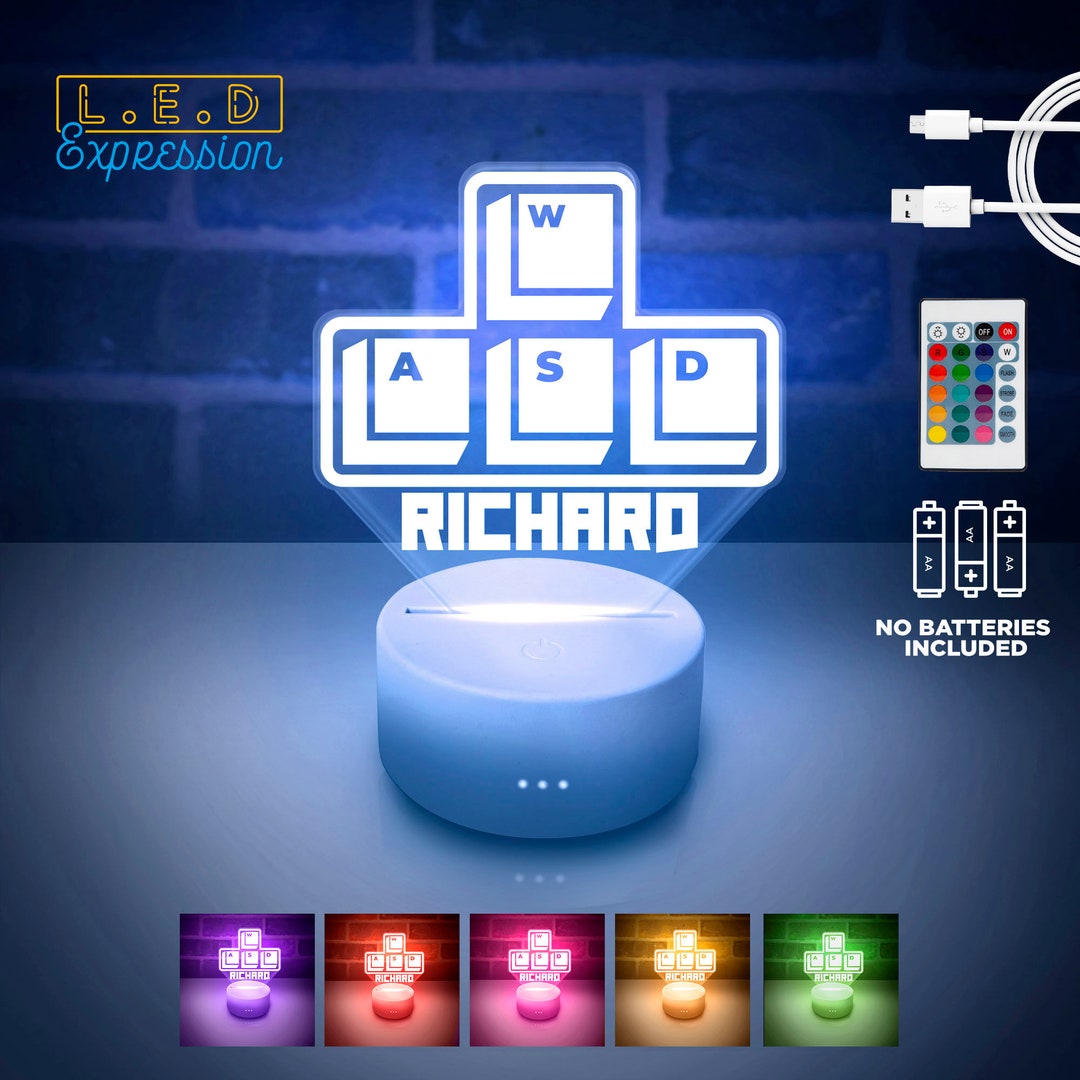 Custom LED Name Light | Gamer Personalized LED Sign With Remote Control ...