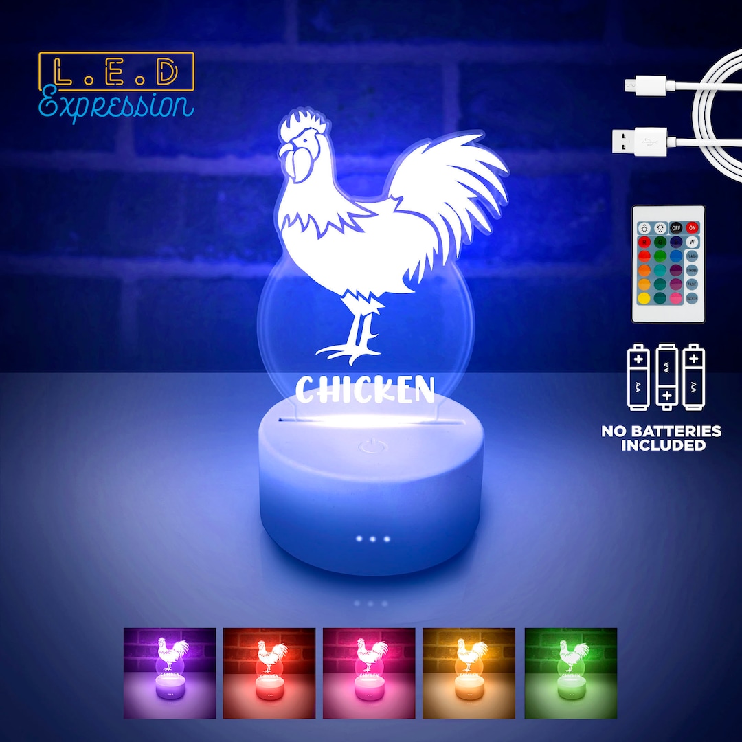 Chicken LED Night Light Personalized Remote Control, Perfect for Farm ...