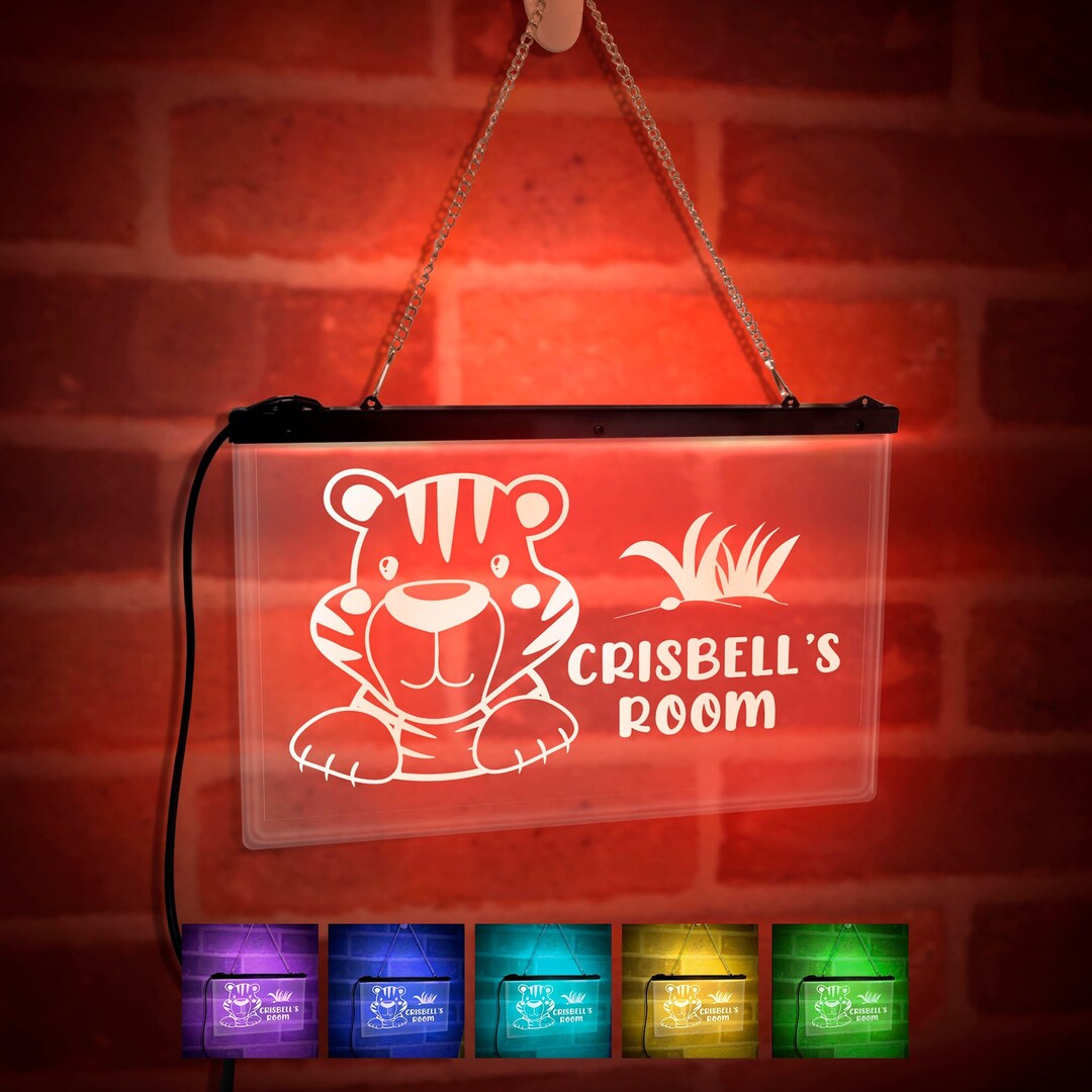 Custom LED Name Sign Tiger Personalized LED Sign LED Night Light Light ...