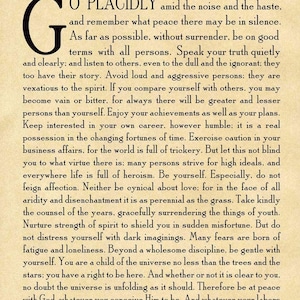 Vintage Desiderata Poem Desiderata Poster, Vintage Wall Art, Vintage ...