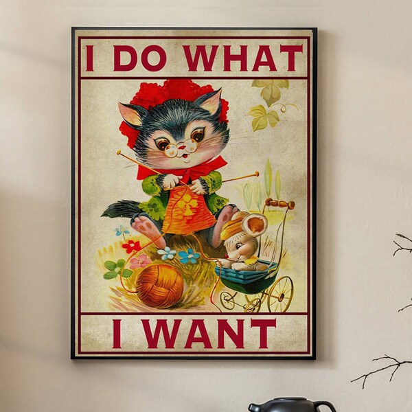 Funny Cat and Mouse Poster - Etsy
