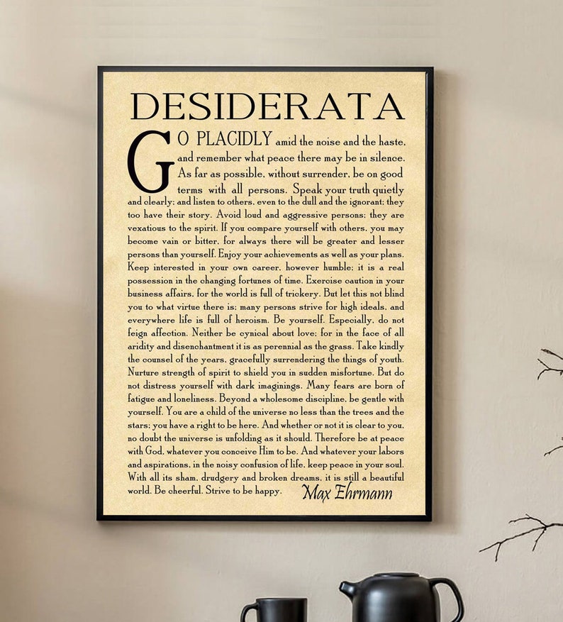 Vintage Desiderata Poem Desiderata Poster, Vintage Wall Art, Vintage ...