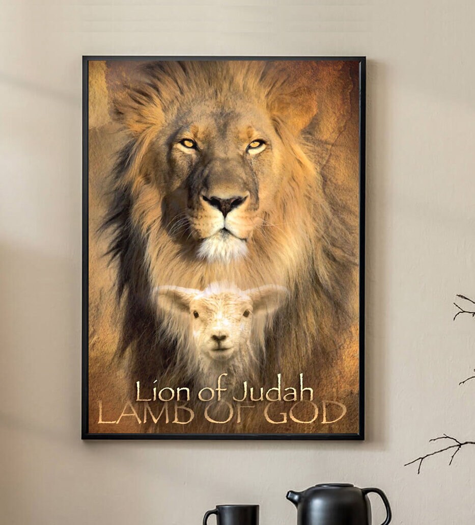Lion of Judah Lamb of God Poster, Wall Art - Etsy