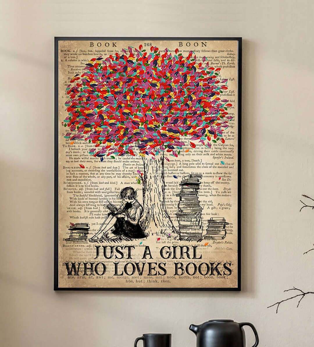 Just A Girl Who Loves Books Poster, Books Poster, Books Lover Poster ...