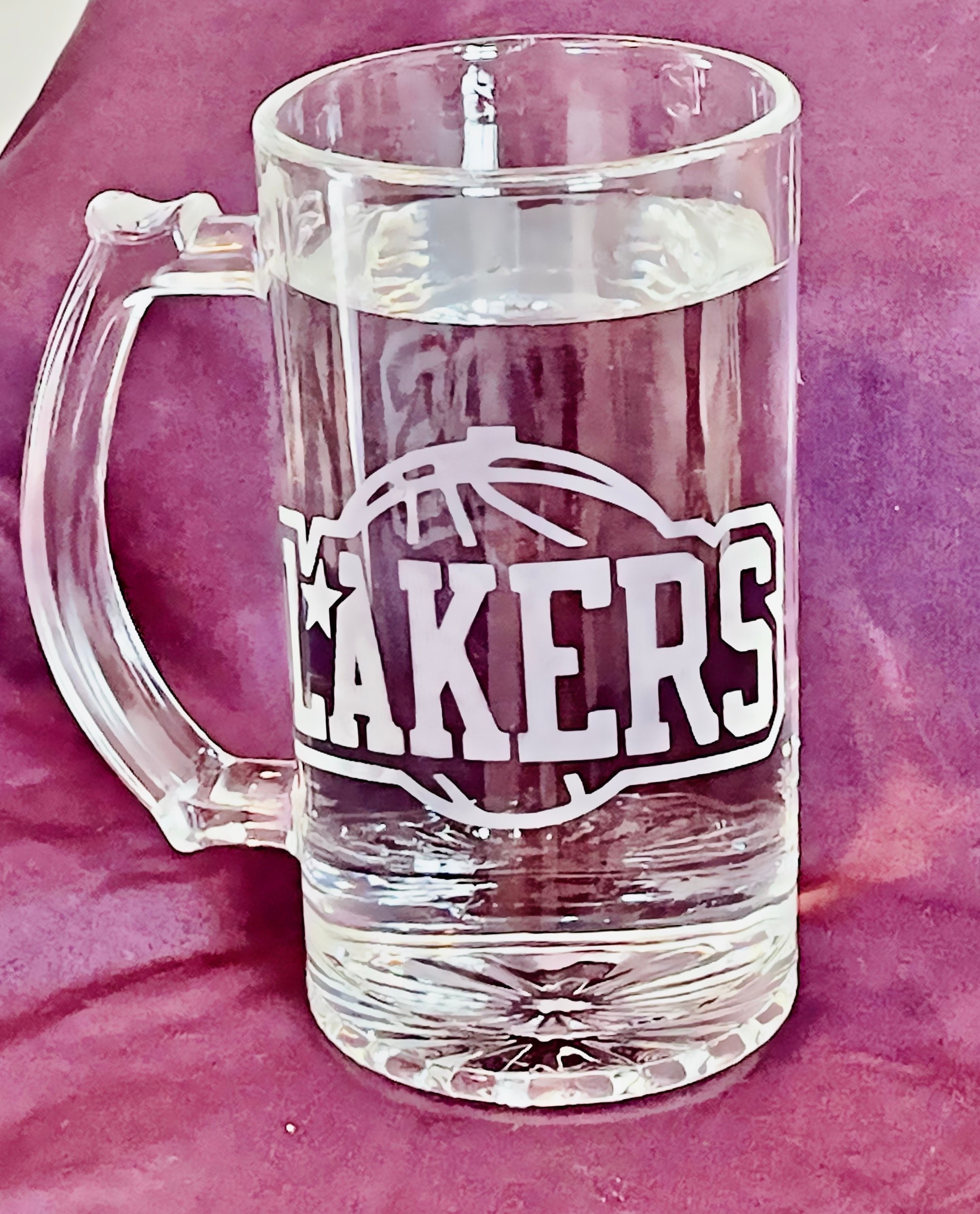 Los Angeles Lakers Beer Mug, LA Lakers Basketball 16 Ounce or 26 Ounce ...