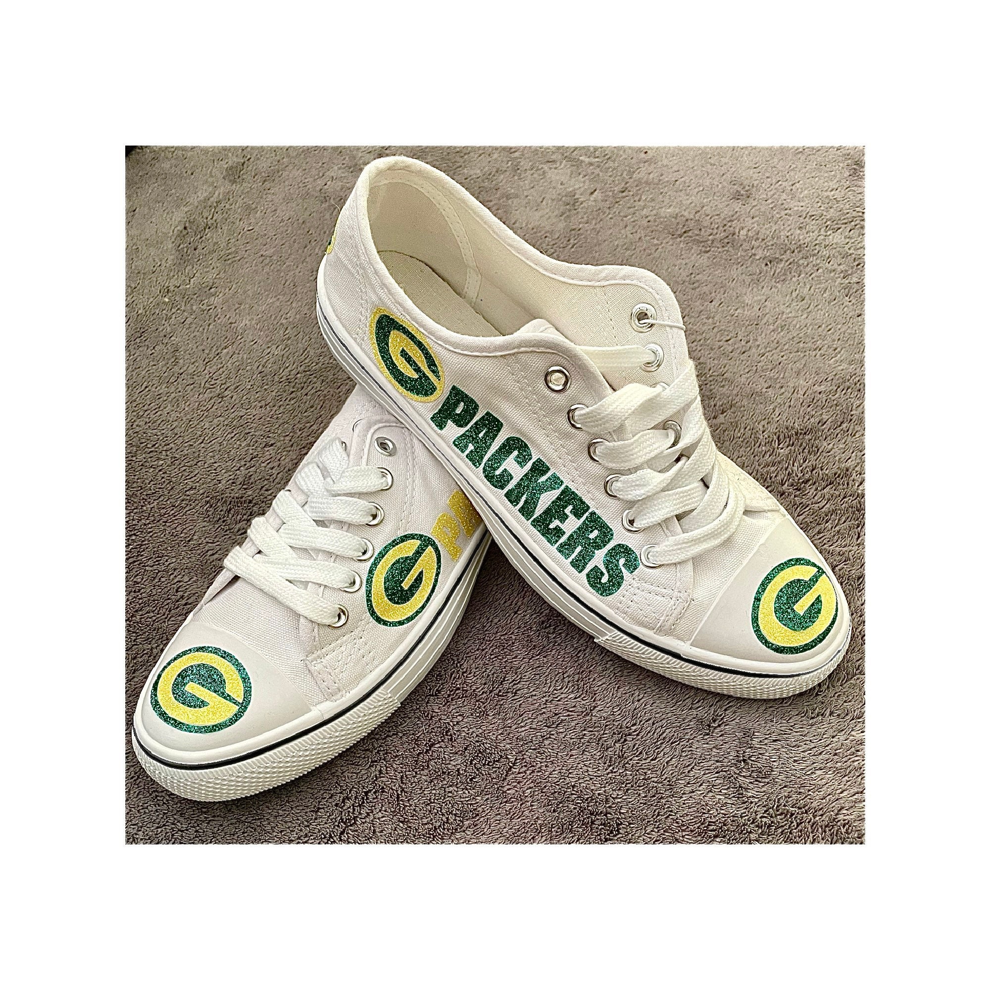 Ladies Green Bay Packers Shoes - Green, yellow and silver Sz.9 ...