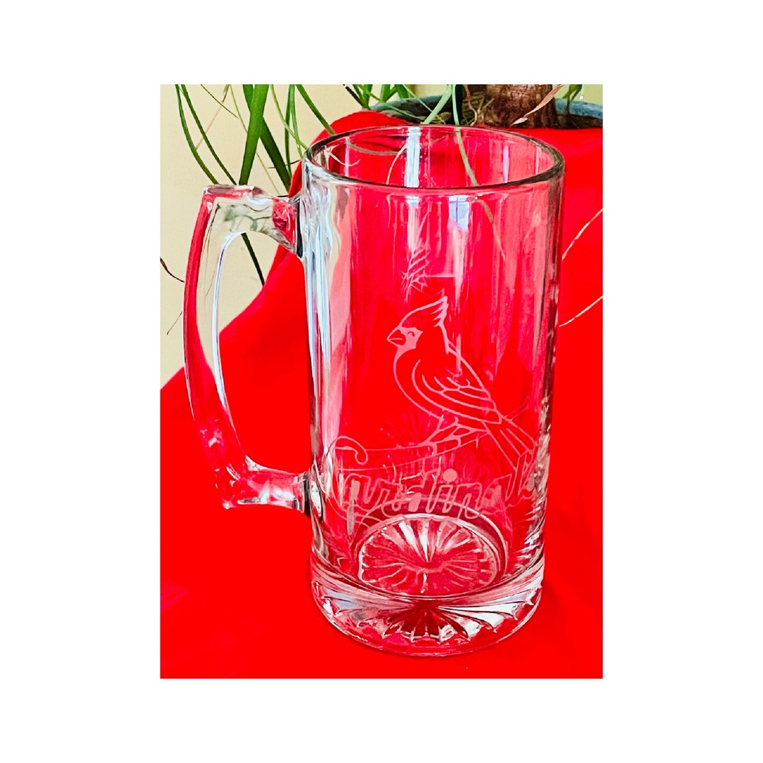 St. Louis Cardinals 16 Ounce or 26 Ounce Etched Glass Beer Mug, MLB ...