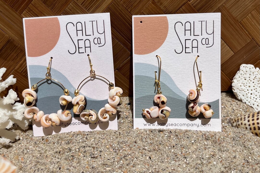 Exotica Rose Botswana Shell Flower Drop & Hoop Earrings - Etsy