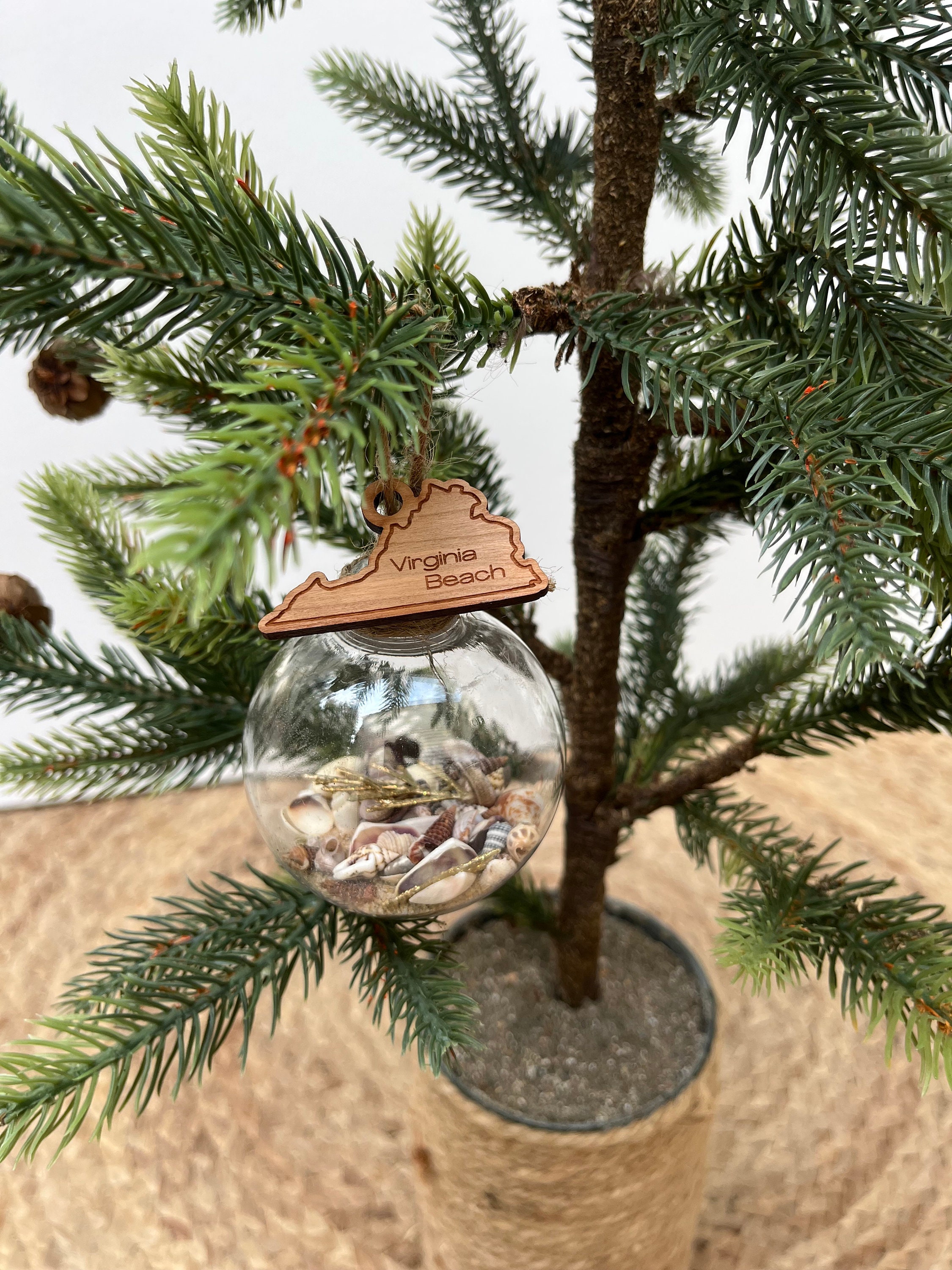 Virginia Beach Shell & Sand Filled Holiday Ornament - Etsy