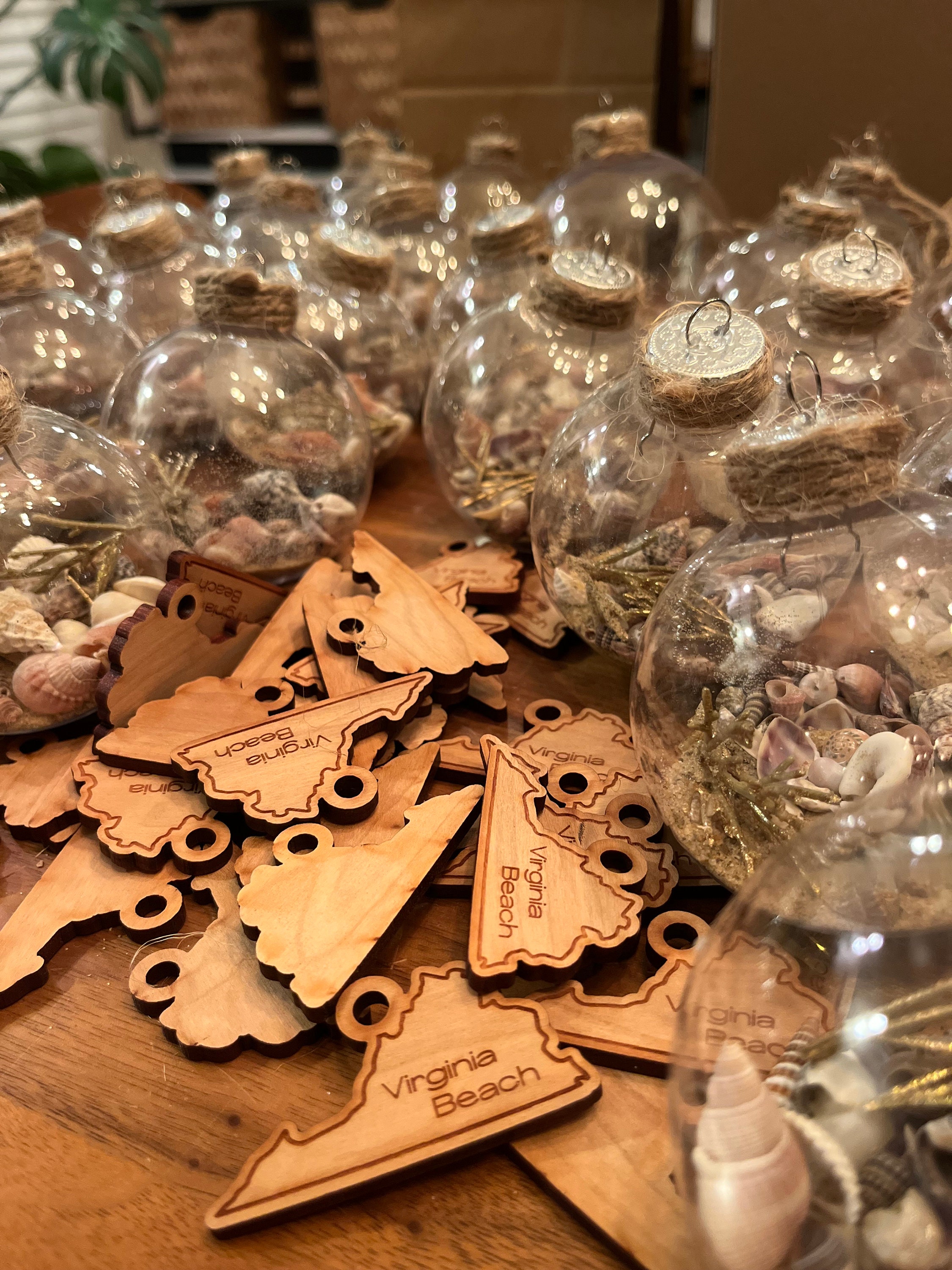 Virginia Beach Shell & Sand Filled Holiday Ornament - Etsy
