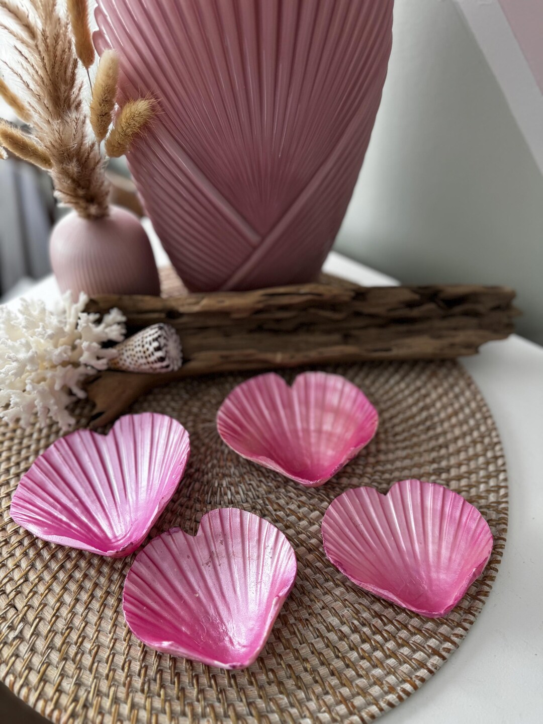 Pink Painted Heart Shaped Scallop Shells - SOLD INDIVIDUALLY - Etsy