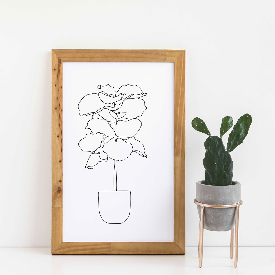 Botanical Line Art | Digital Download | Physical Print | House Plant ...