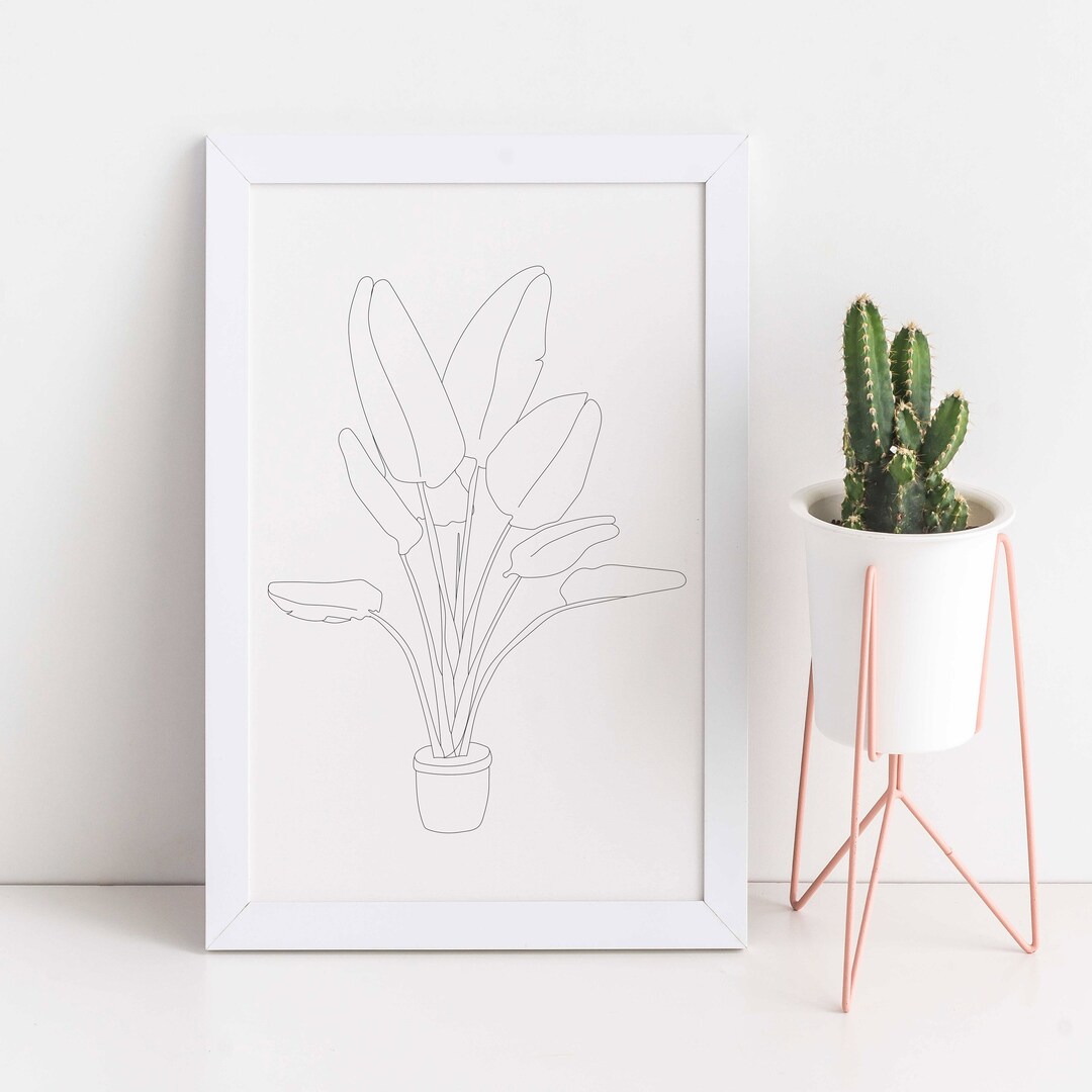 Botanical Line Art | Digital Download | Physical Print | House Plant ...