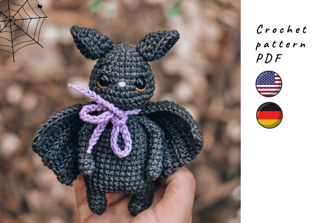 Bat Crochet Pattern. Halloween Amigurumi Bat. Crochet Toy Pattern. Cute ...