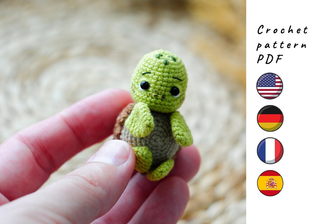 Turtle Crochet Pattern. Micro Turtle Pattern. Miniature Crochet Pattern ...