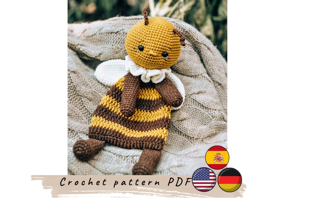 Bee Lovey Blanket Pattern. Snuggler Crochet Toy. - Etsy