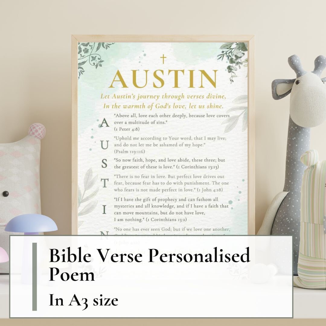Personalized Baby Name Acrostic Bible Verse Nursery and Gift Decor ...