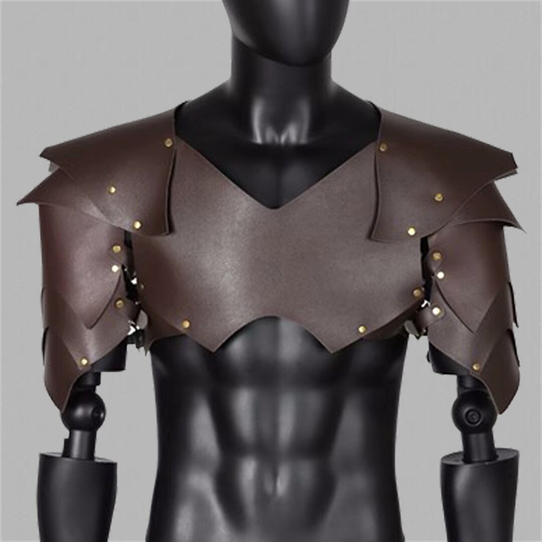 Black/dark Brown PU Leather Breastplate and Pauldrons - Etsy