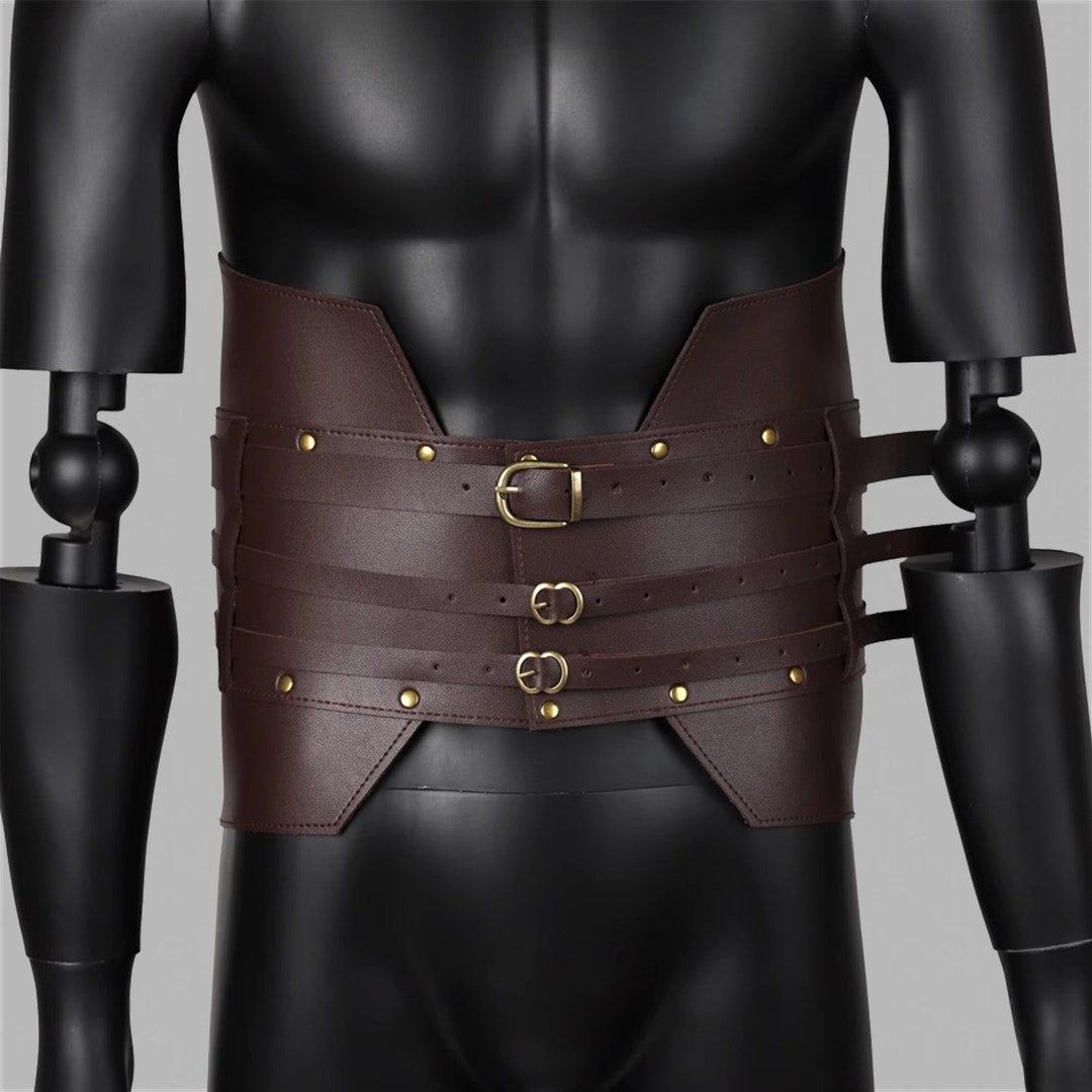 Medieval PU Leather Belt Brown Leather Renaissance Belt for - Etsy