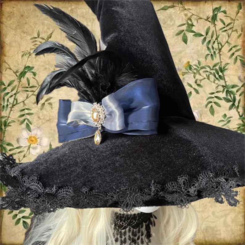 Witch Hat With Bow Witch Cosplay Hat Halloween Cosplay Hat - Etsy