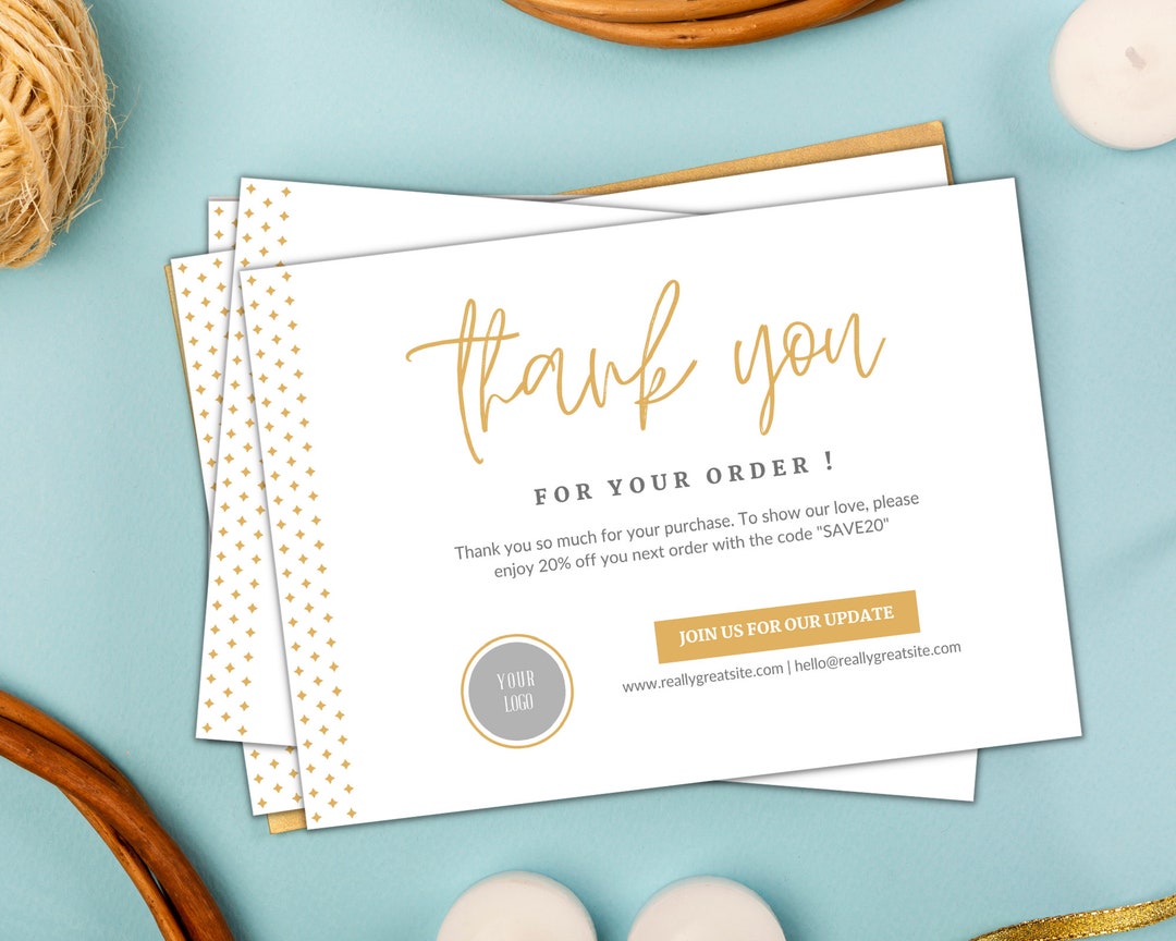 Digital Thank You Cards Business Template, Thank You for Your Purchase ...