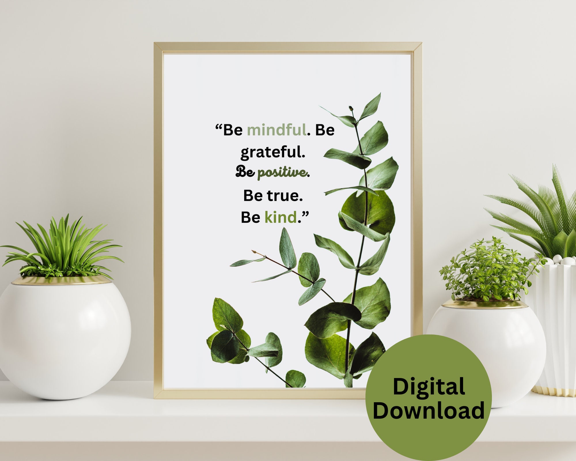 Be Mindful, Be Grateful Wall Art Print, Gratitude Wall Art Print ...