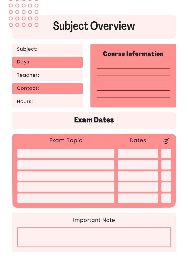 Student Planner Printable Study Planner Study Organizer College Planner Academic Planner - Etsy
