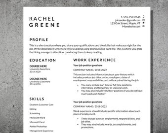Modern Resume Template & Cover Letter Icon Set for Microsoft Word 4 ...