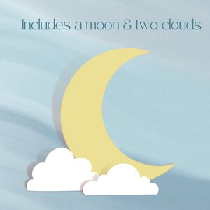 8ft Over the Moon Clouds Template Backdrop Decorations With Stand ...