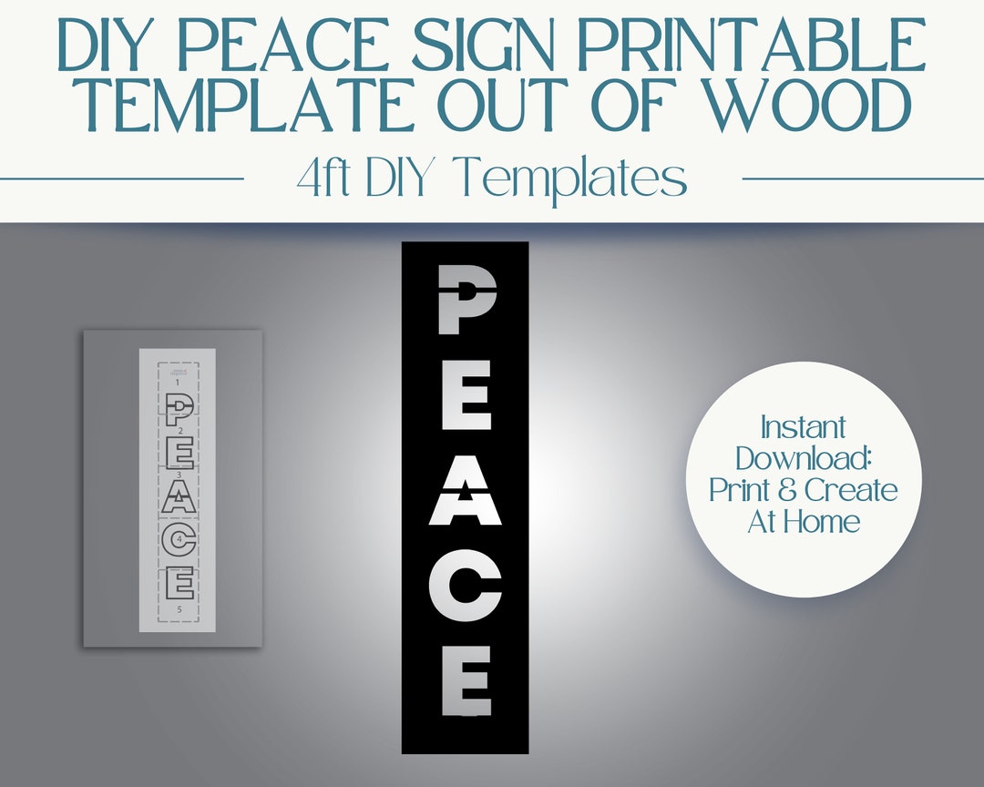 4ft DIY Light up Peace Sign Template for Christmas Holiday: Printable ...