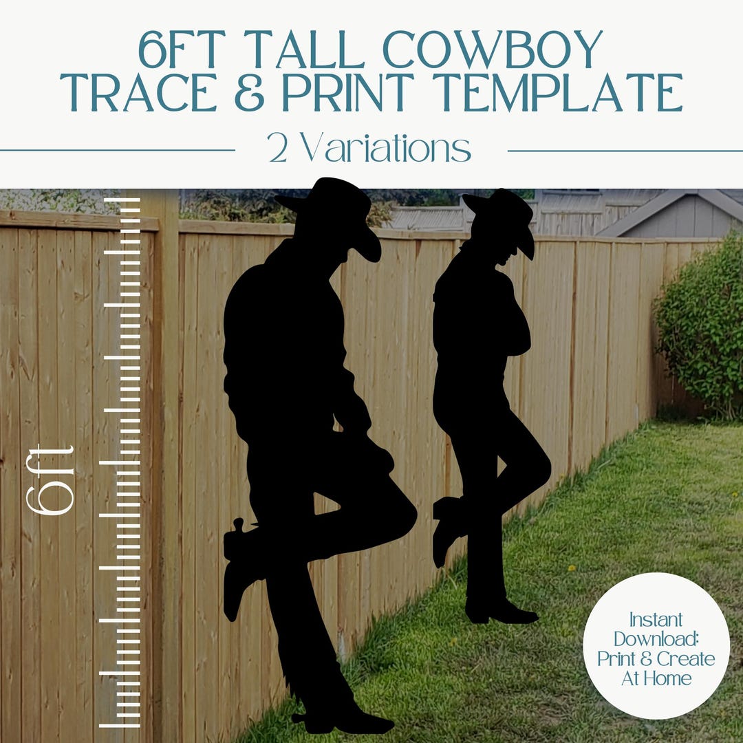 6ft Lifesize Leaning Cowboy | Yard Art | DIY Porch Decorations ...