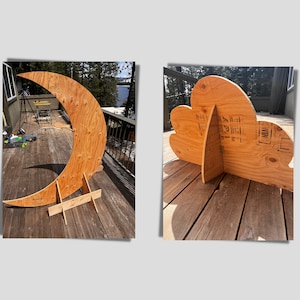 6ft Over the Moon and Clouds Template Backdrop Decorations With Stand ...